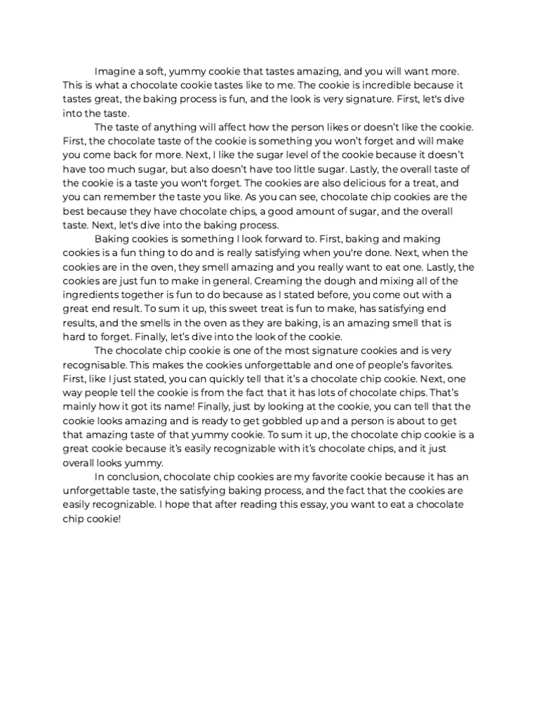 5 Paragraphs __ Favorite Cookie - Google Docs | PDF