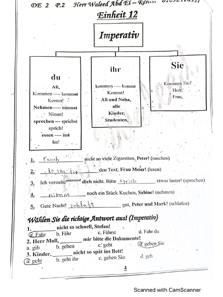 German II Revision Part 2 | PDF