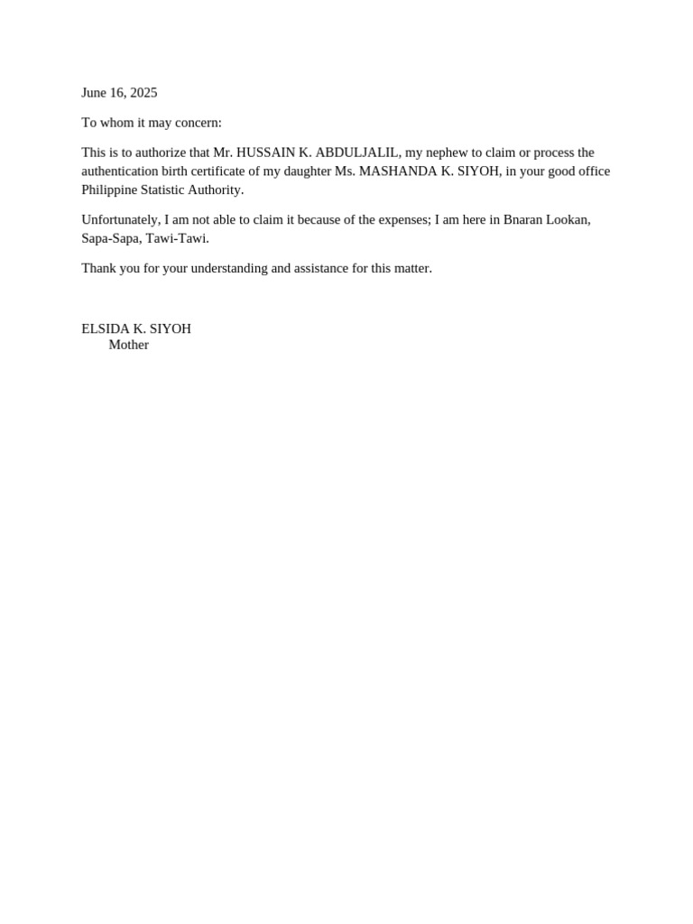 Authorization For Psa | PDF