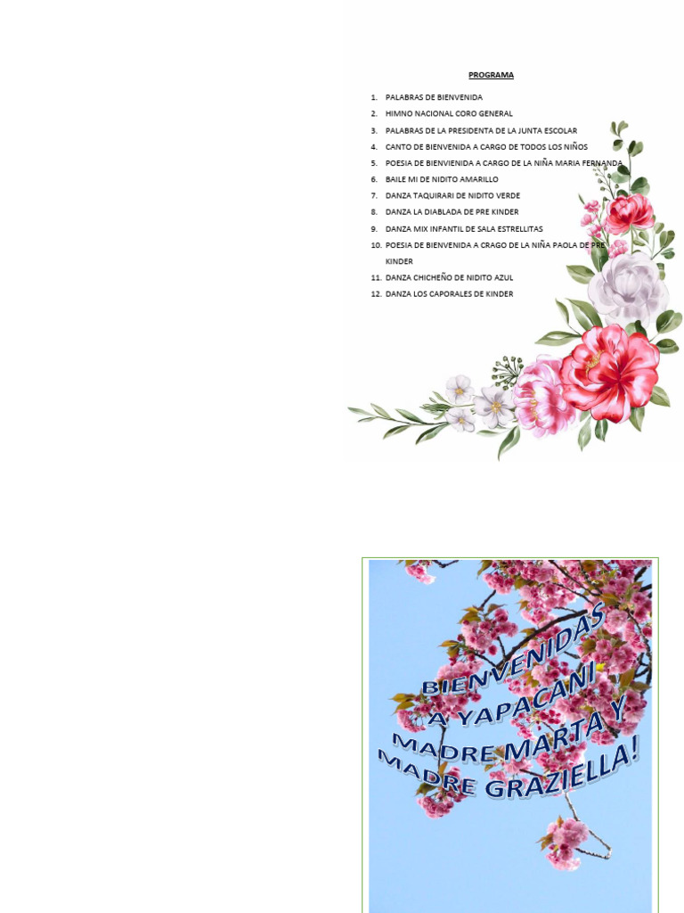 Programa de Bienvenida | PDF