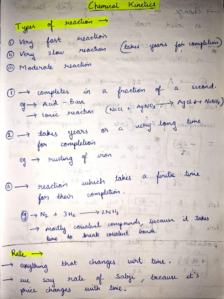 Kinetics Classnotes (Sushan) | PDF