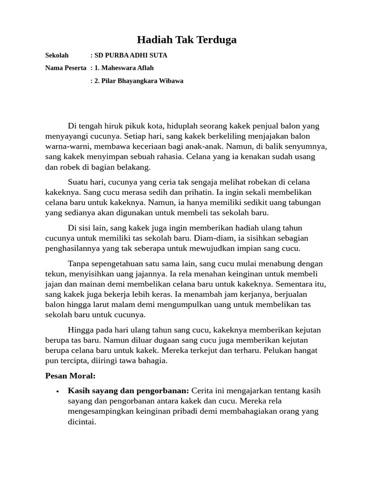 Sinopsis Pantomim 2025 | PDF