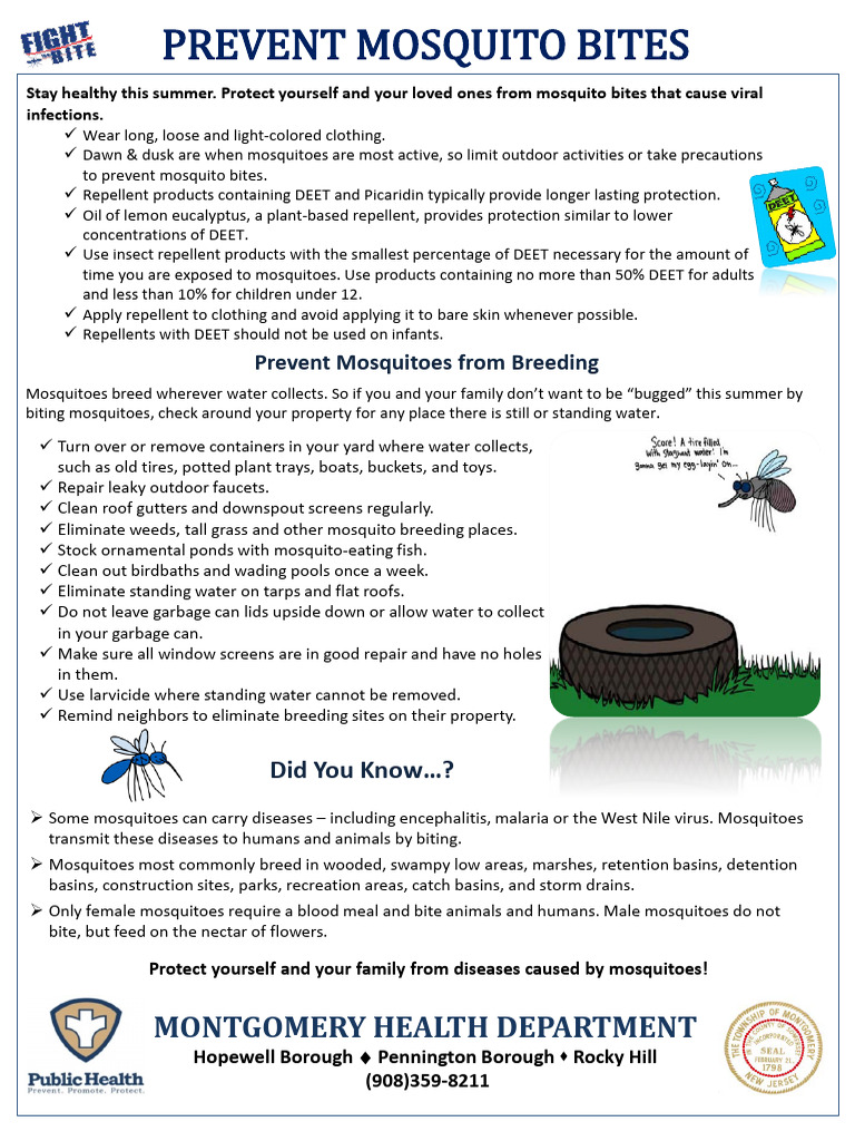 Mosquito Bite Prevention Tips | PDF | Mosquito | Microbiology