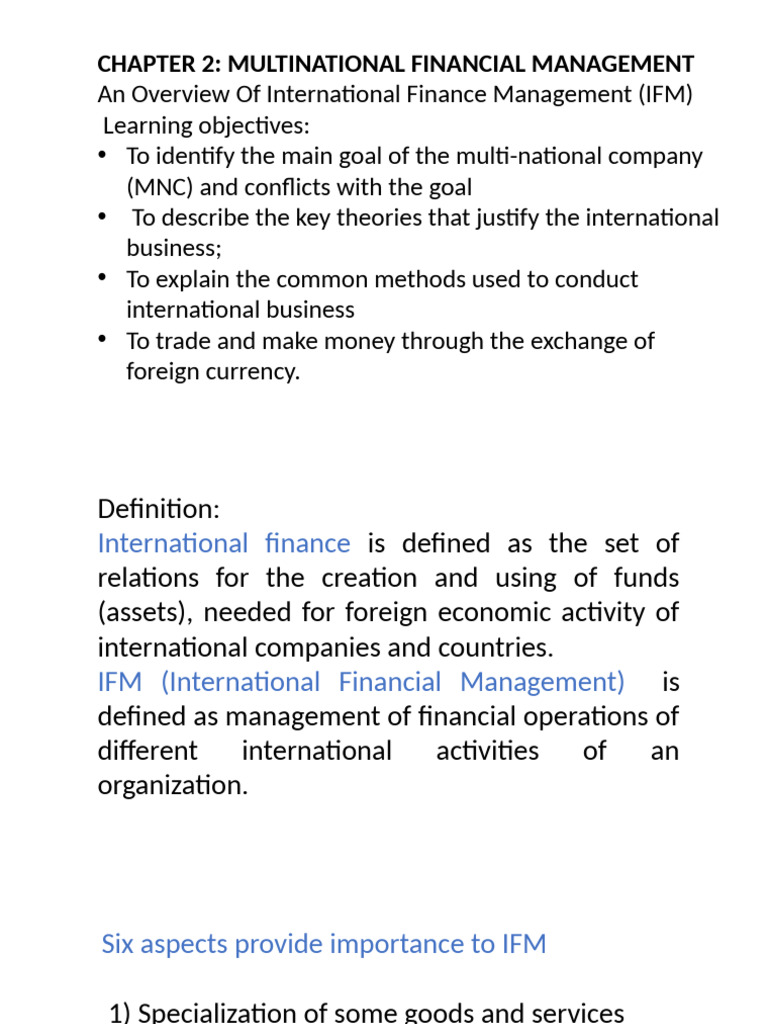 Multinational Financial Management Overview | PDF | Franchising ...