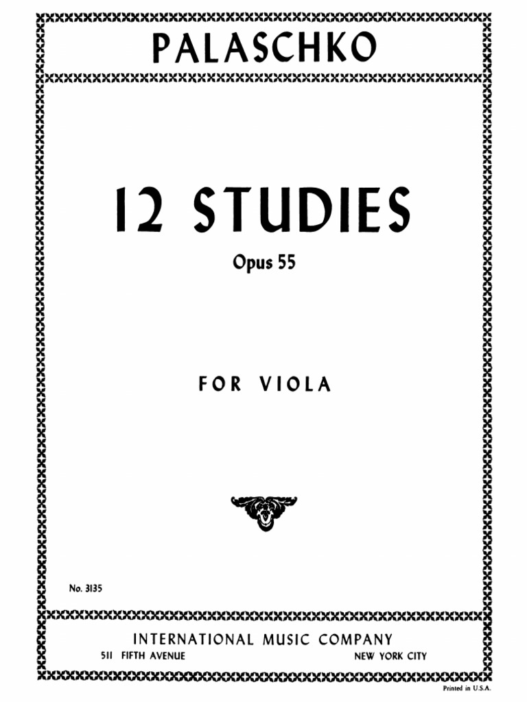 Complete Score - 12 Viola Studies, Op.55 (Palaschko) | PDF