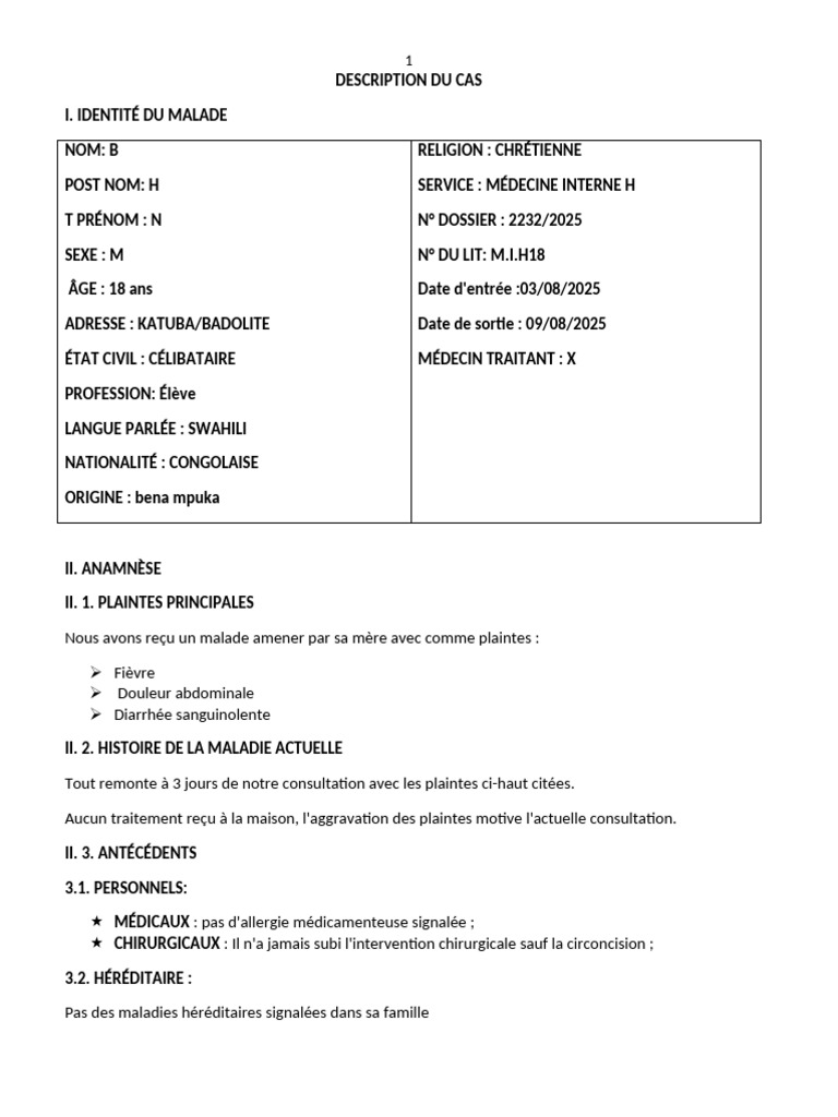 Examen paraclinique fièvre typhoïde | PDF | Fièvre | Maladies et ...