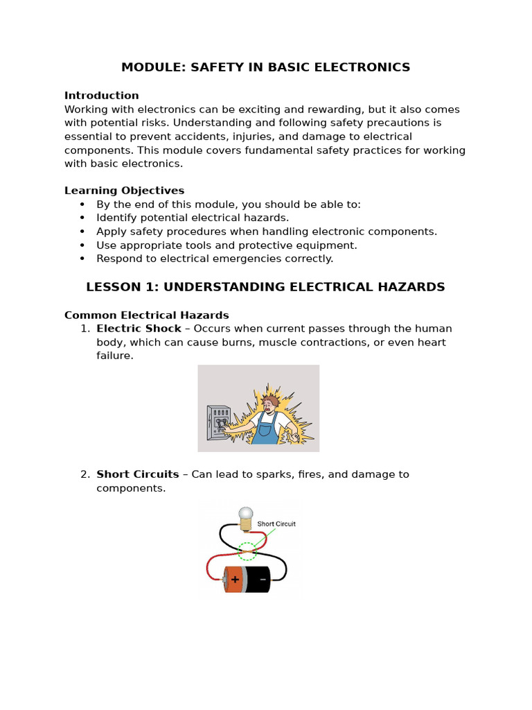 Safety in Basic Electronics | PDF | Electrostatic Discharge | Electricity
