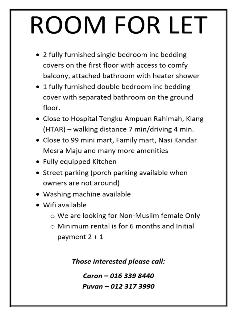 Room For Let | PDF