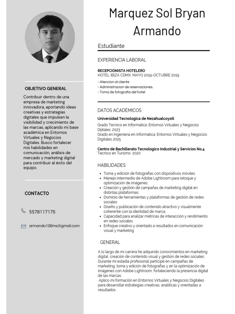 Curriculum Armando Marquez | PDF | Marketing | Publicidad digital
