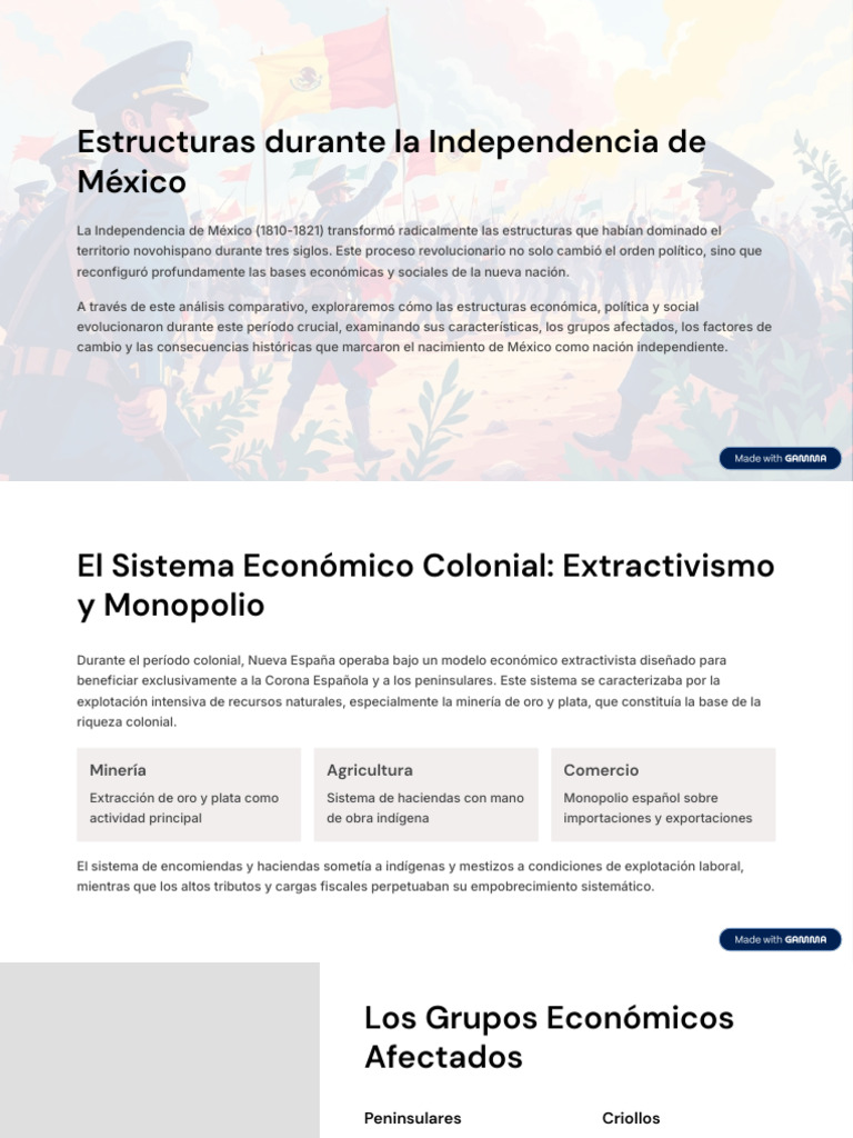 Estructuras Durante La Independencia de Mexico | PDF | Nueva españa ...