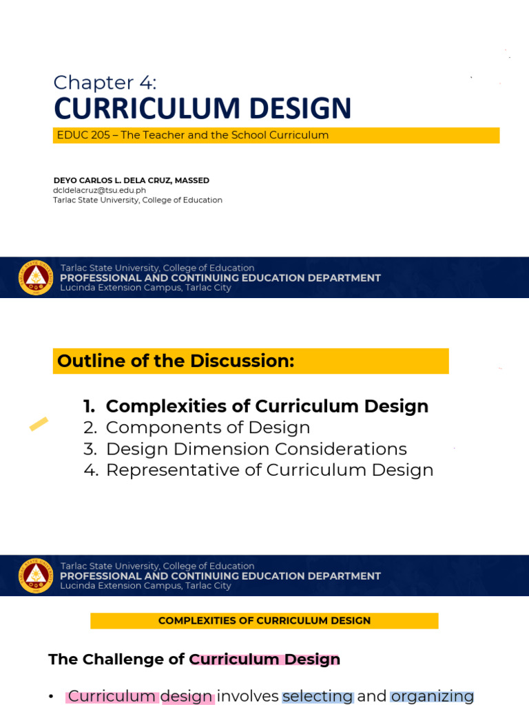 Chapter 4 Curriculum Design | PDF | Curriculum | Knowledge