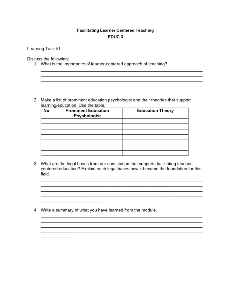 Learning Task 2 EDUC3 | PDF