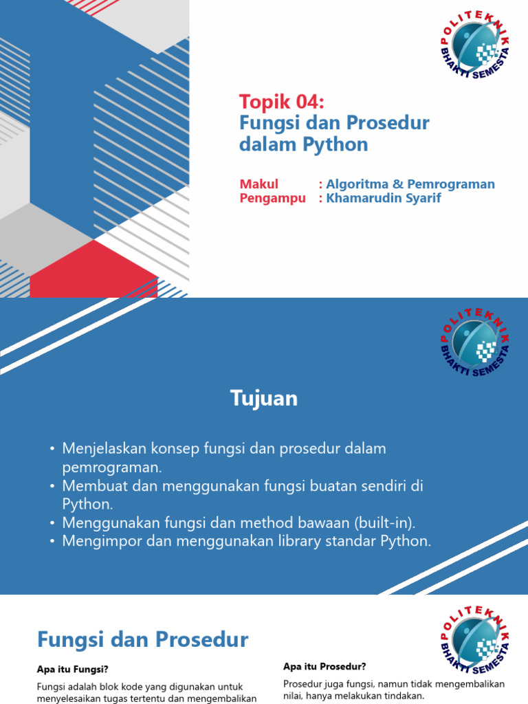 4- Fungsi Dan Prosedur Dlm Python | PDF