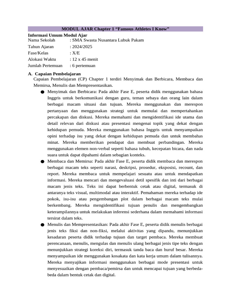 7.1 Modul Ajar Chapter 1 BING | PDF