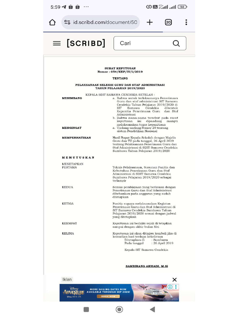 Panitia Penerimaan Guru Baru | PDF