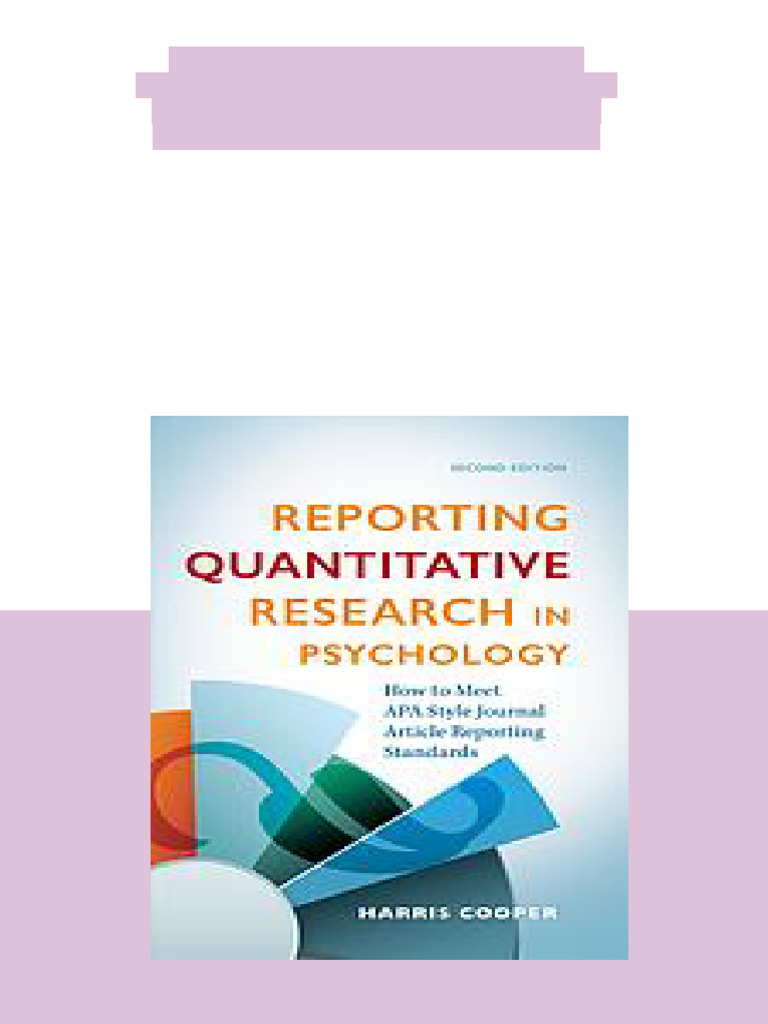 (Ebook) Reporting quantitative research in psychology how to meet APA ...