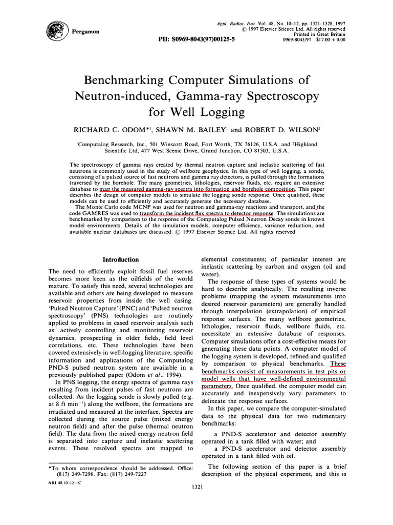 Neutron-Gamma Spectroscopy Simulations | PDF | Spectral Density | Neutron