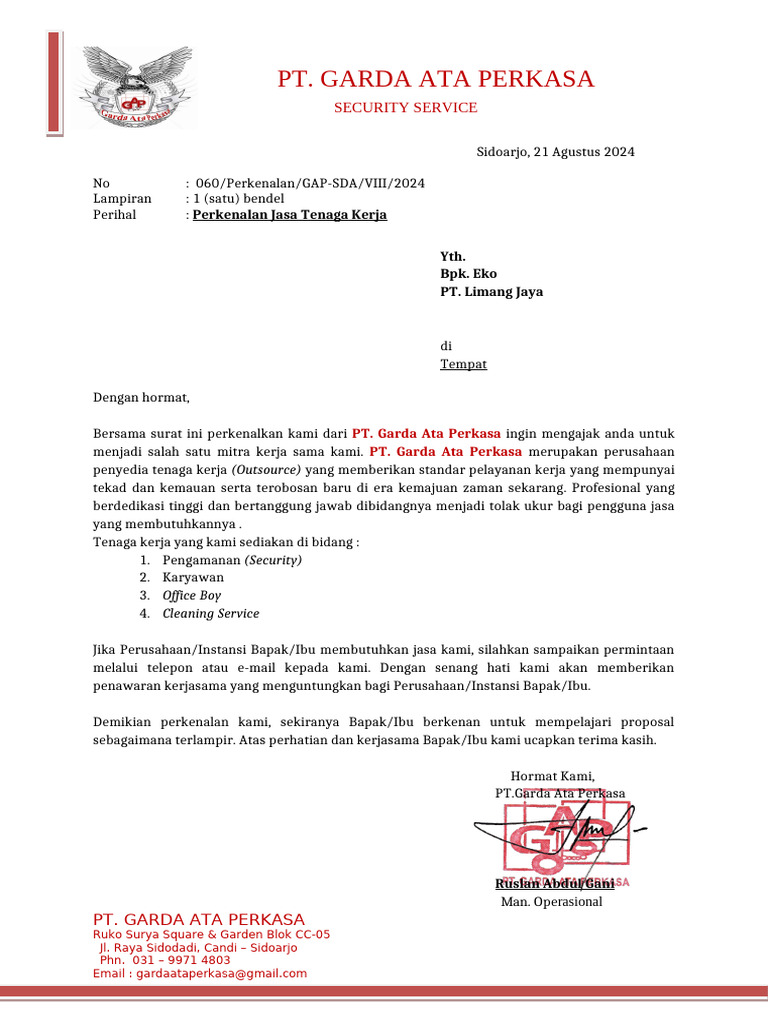 Surat Perkenalan Os | PDF