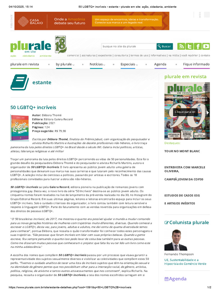 50 Personalidades LGBTQ+ Incríveis | PDF | Gênero | Estudos de Gênero