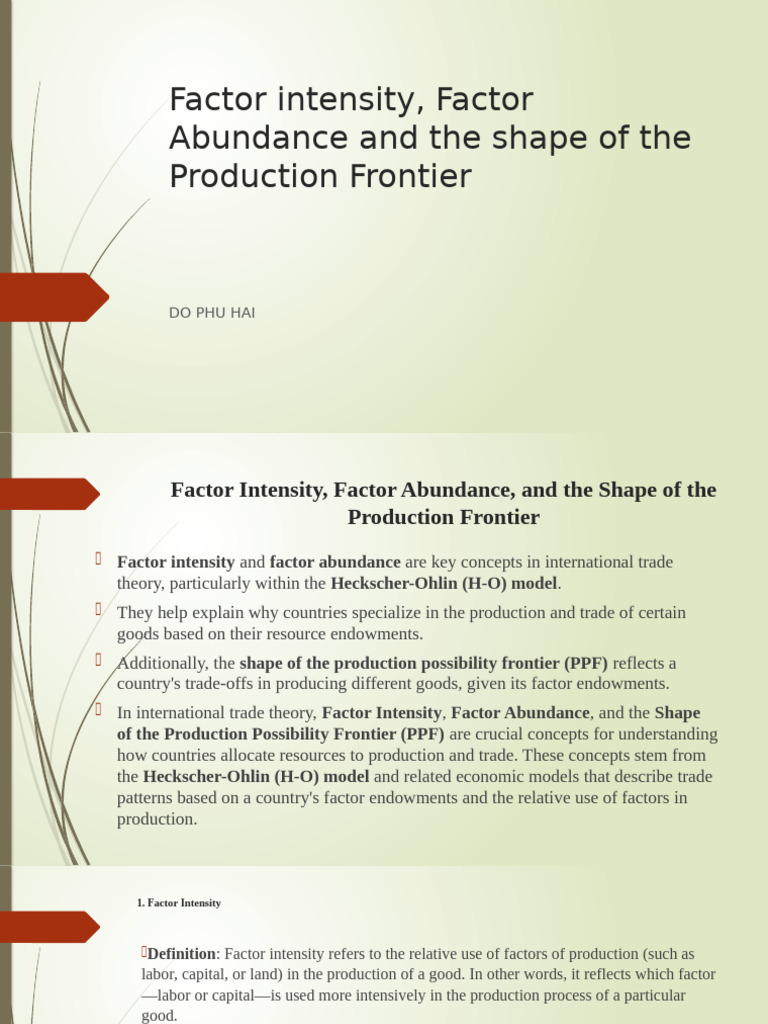 2nd Lect. Factor Intensity, Factor Abundance and The Shape | PDF ...