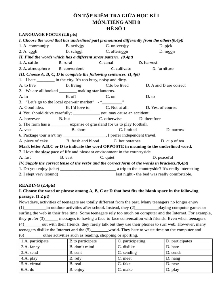 English 8 Midterm Exam Review | PDF | Caffeine