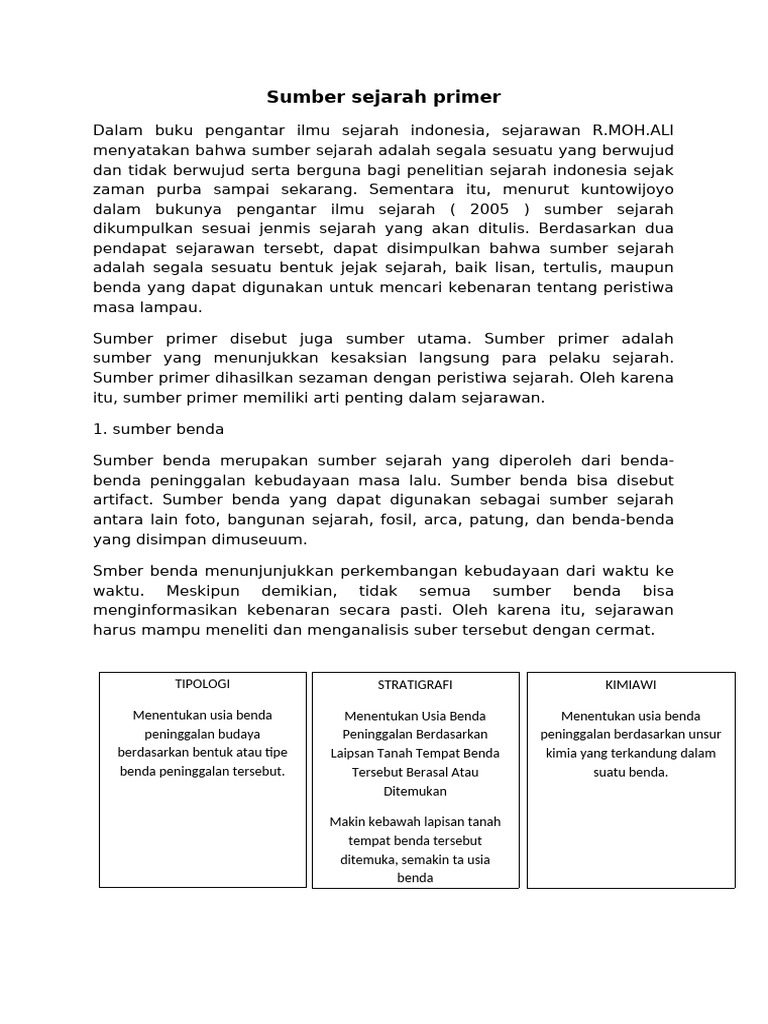 Sumber Sejarah Primer | PDF