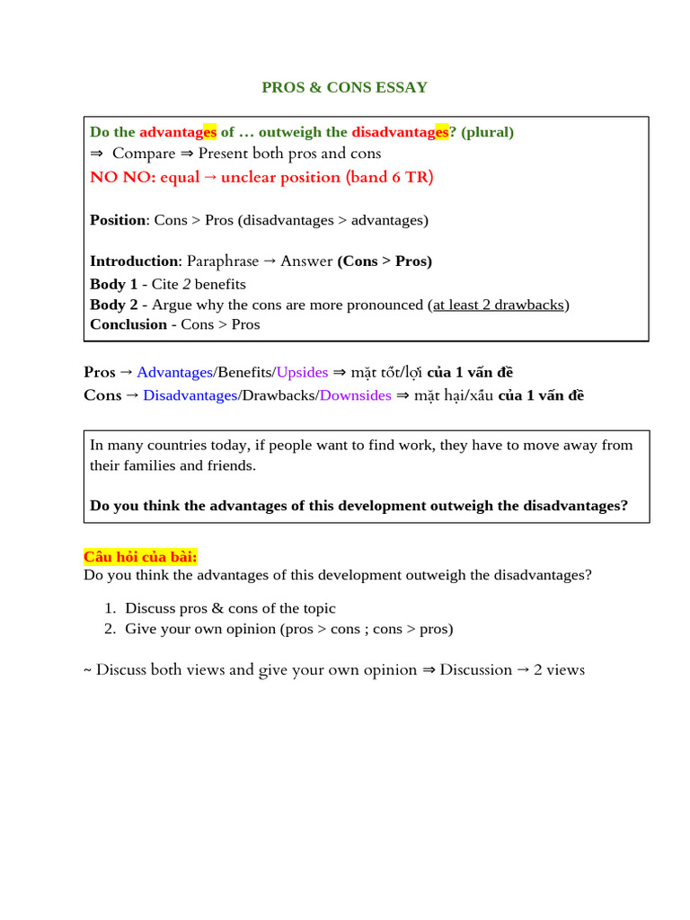 Task 2 - Pros - Cons | PDF