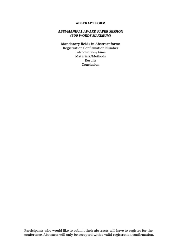 Absi Manipal Award Paper Session | PDF