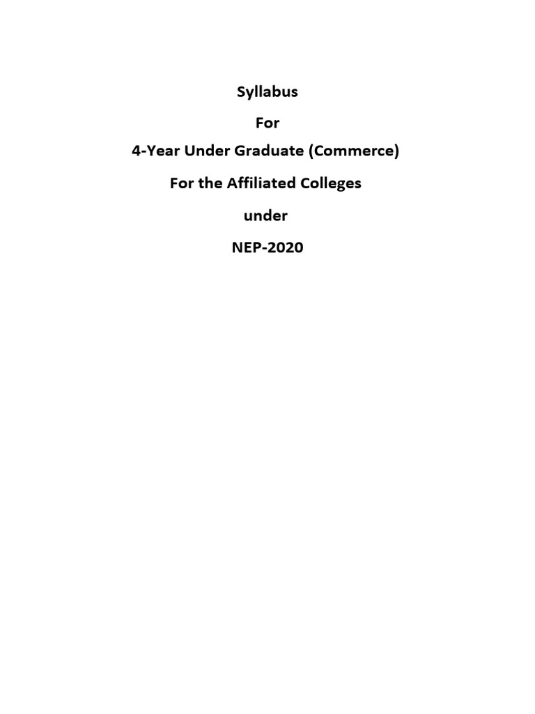 NEP-2020 Commerce Syllabus Overview | PDF | Capital Budgeting ...