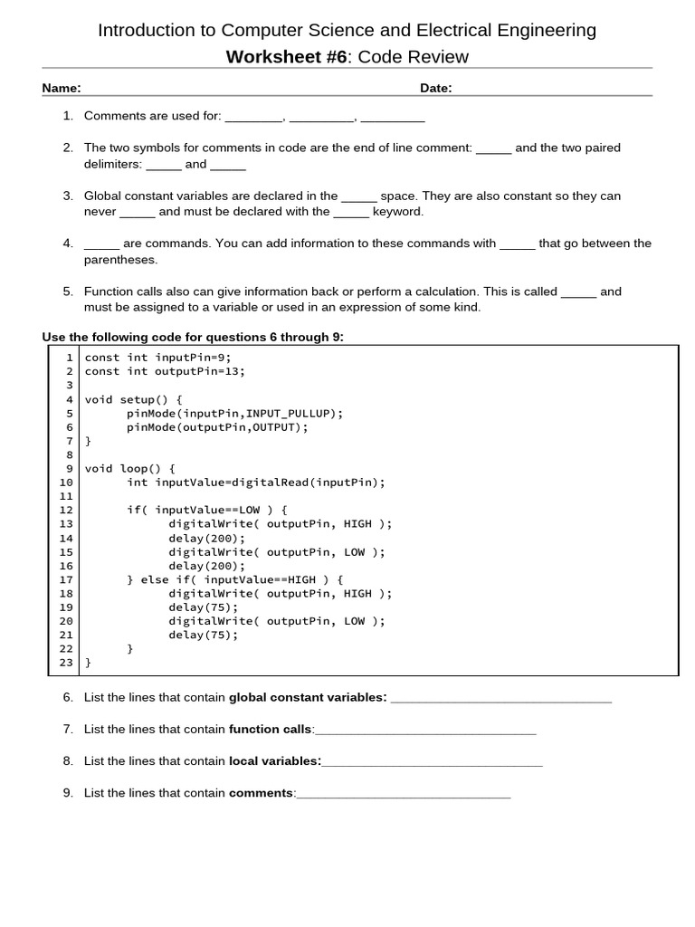1761538216-WS 6 & 7 - Code Review | PDF | Variable (Computer Science) | Programming Paradigms