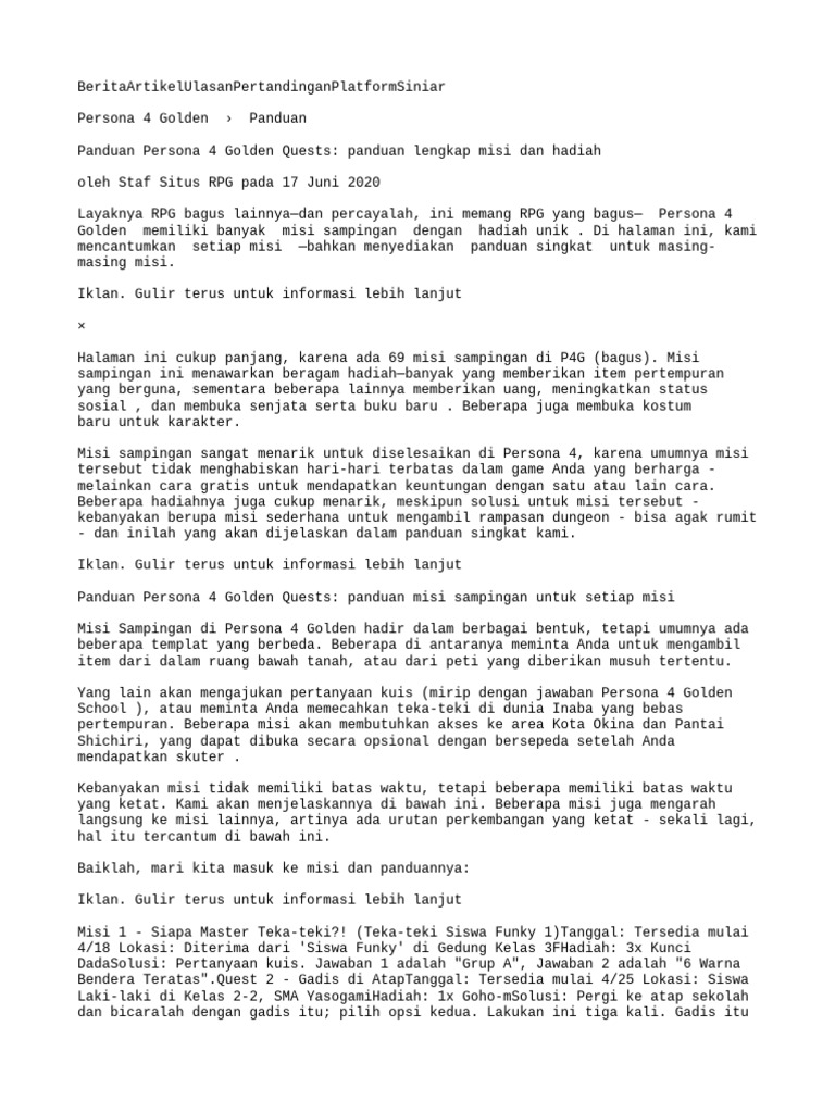 persona 4 guide | PDF