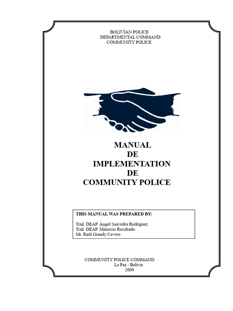 Bolivian Community Police Manual | PDF | Police | Community Policing