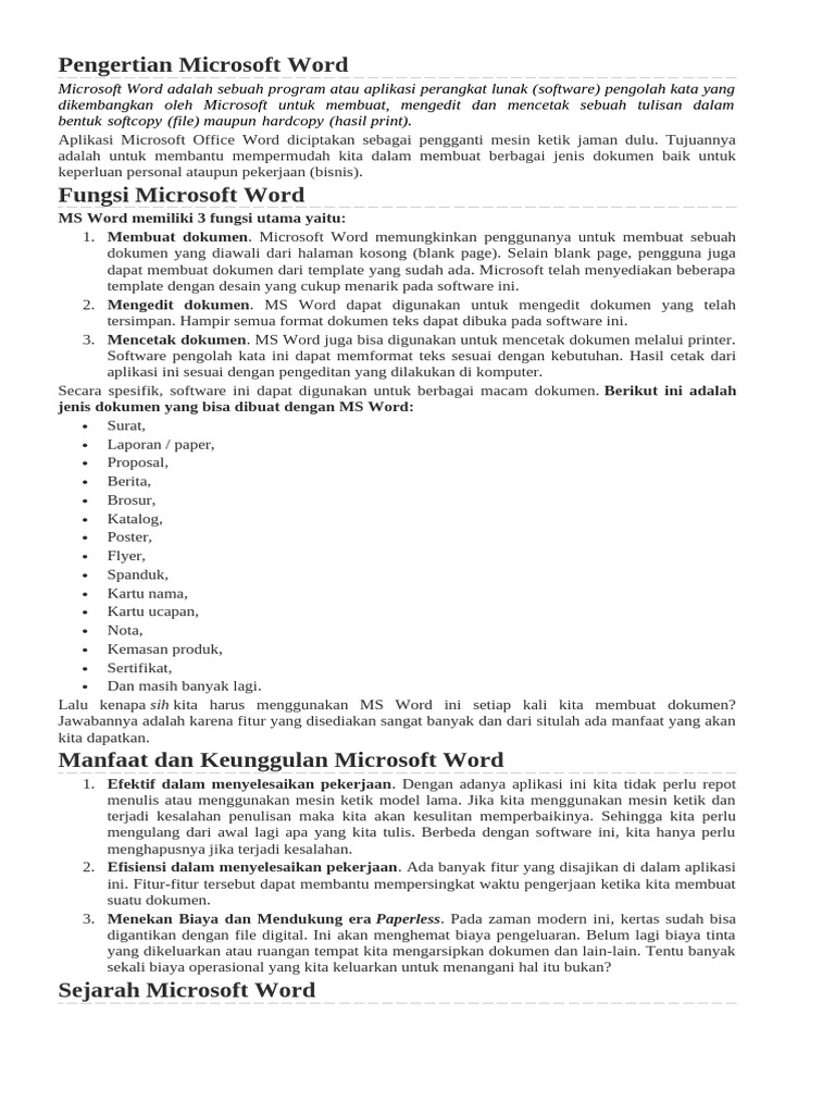 Word Dasar | PDF