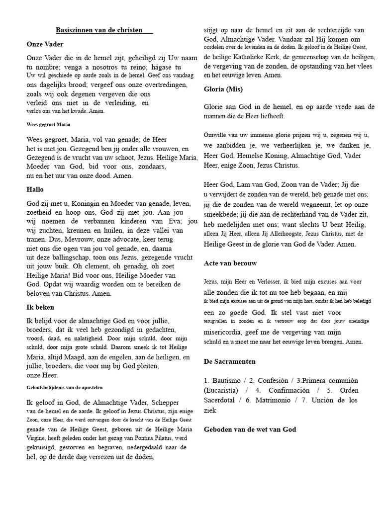 Basiszinnen Van de Christen | PDF