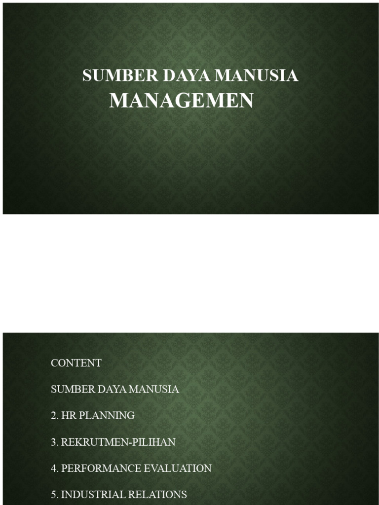 Presentasi Manajemen Sumber Daya Manusia | PDF