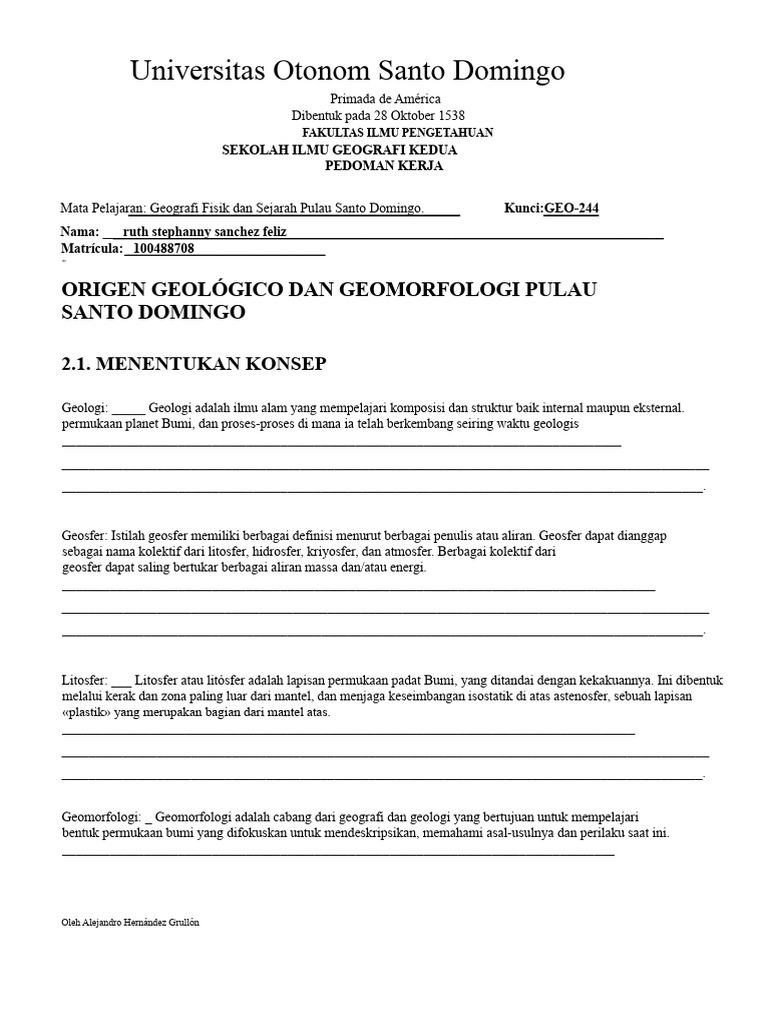 Panduan No. 2 Geologi, Geomorfologi Dan Tanah Pulau Santo Domingo Geo ...