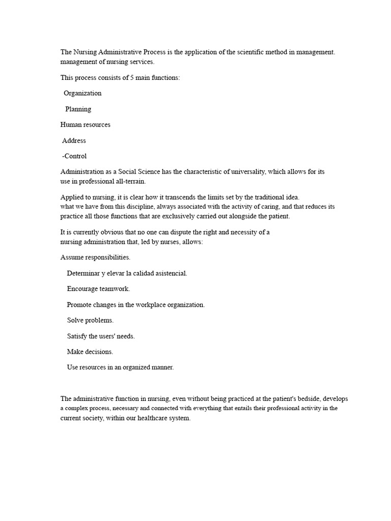 Nursing Administration Process Overview | PDF | Nursing | Neonatology