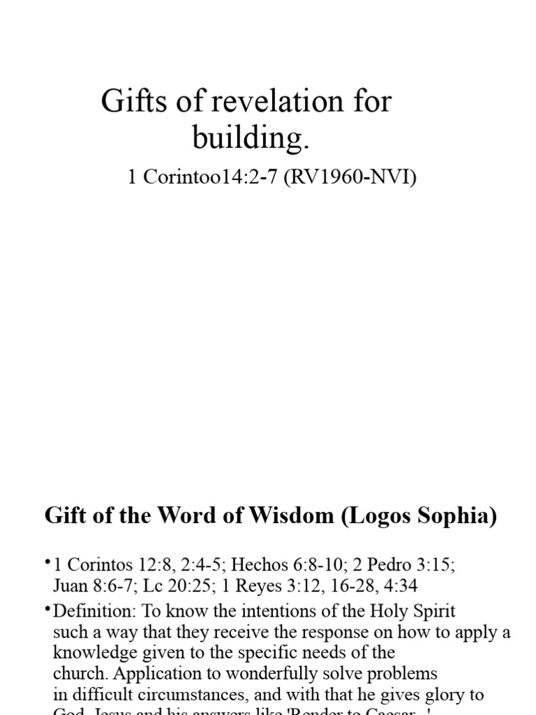 Spiritual Gifts: Word of Wisdom & Knowledge | PDF | Logos (Christianity ...