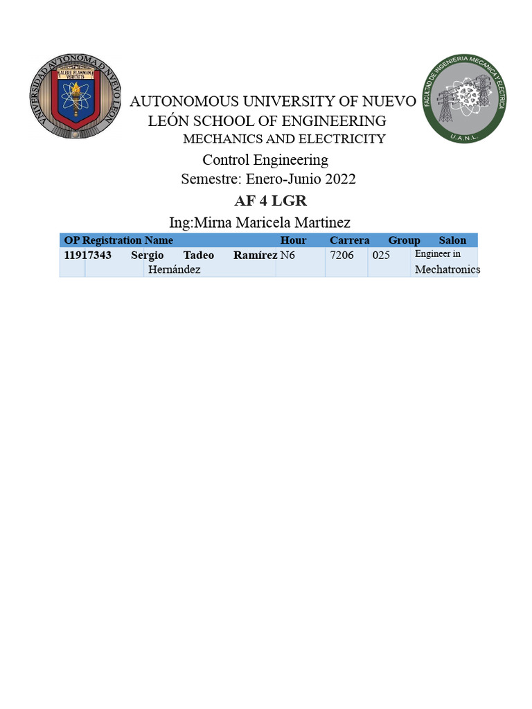 Control Engineering Course Overview | PDF