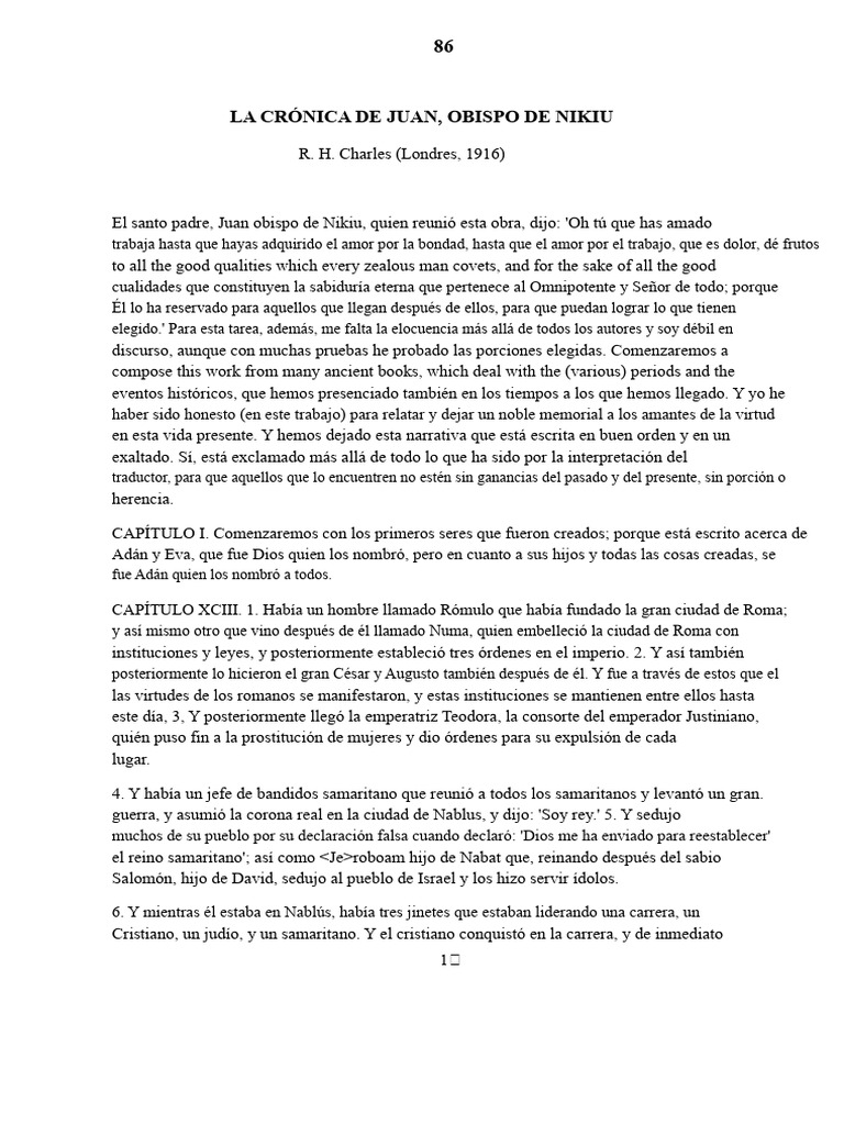 Crónica de Juan de Nikiu | PDF | Cristo (título) | Patriarca