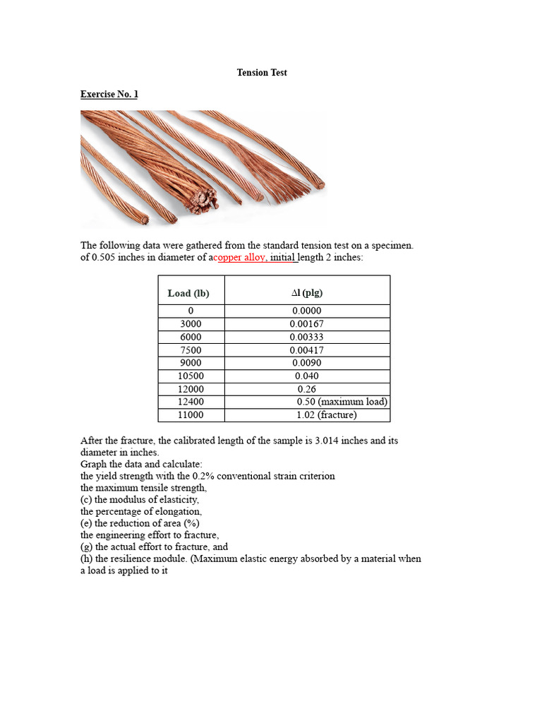 Tension Test Analysis and Calculations | PDF | Deformation (Engineering ...