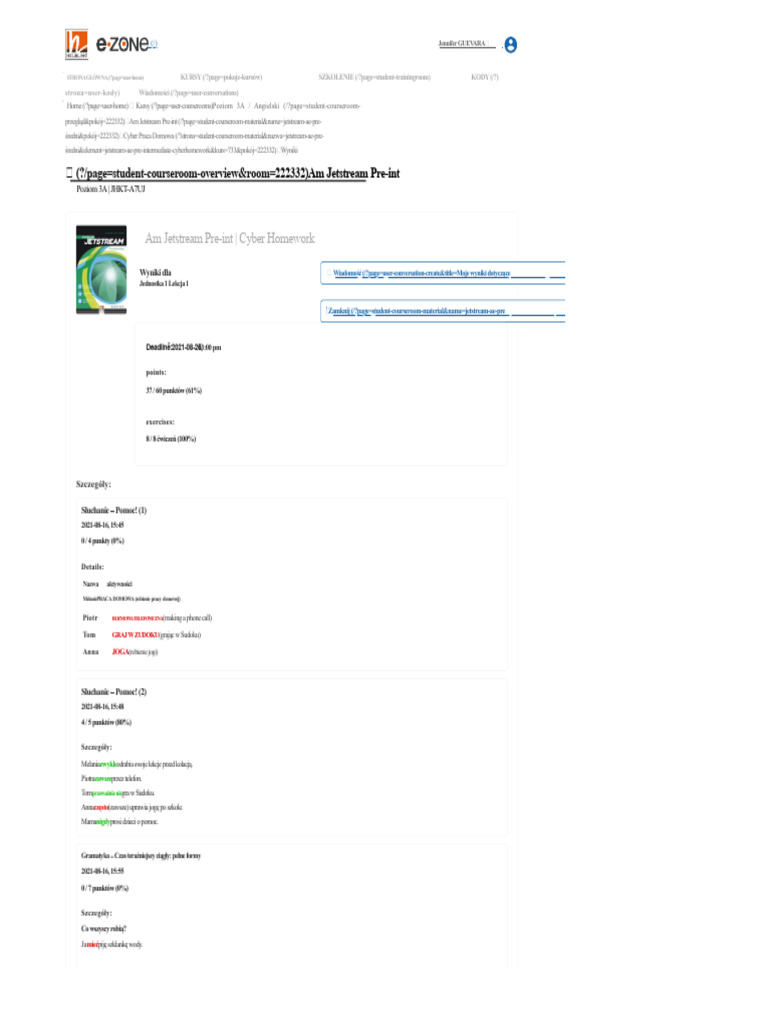 Am Jetstream Pre-Int Unit 1 Lekcja 1 | PDF