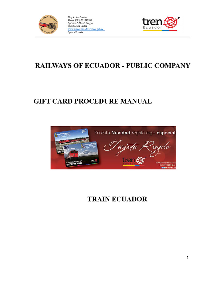 GIFT CARD PROCESS MANUAL.pdf | PDF | Ecuador | Gift Card