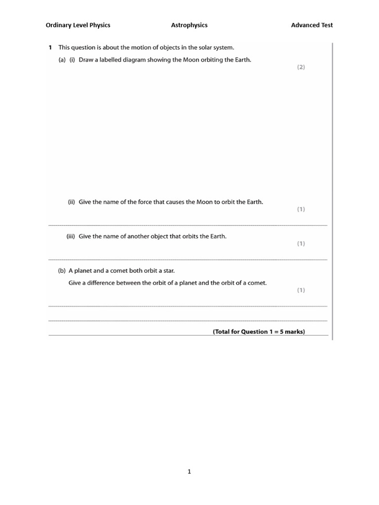 Advanced Astrophysics Test Series | PDF