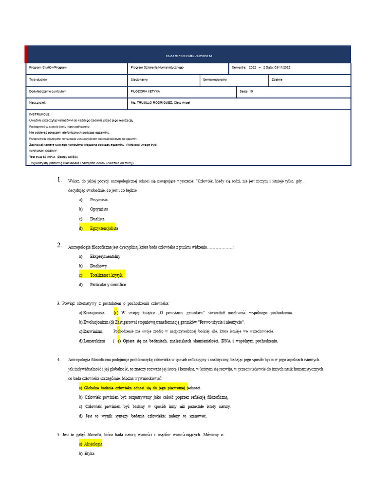 Etyka EGZAMIN DRUGA JEDNOSTKA | PDF