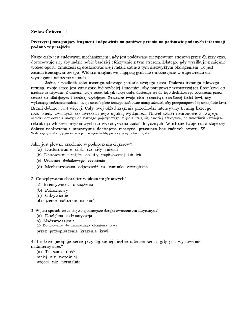 Zrozumienie Tekstu Czytanego | PDF