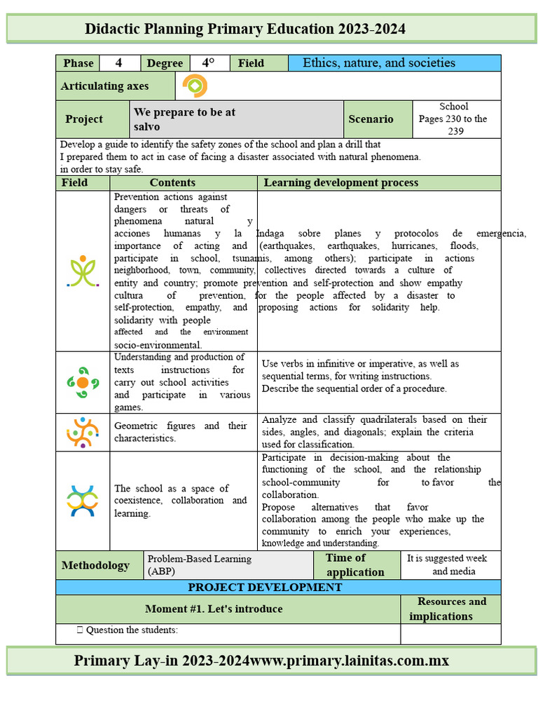 4th Grade January - 01 We prepare to be safe (2023-2024) | PDF ...