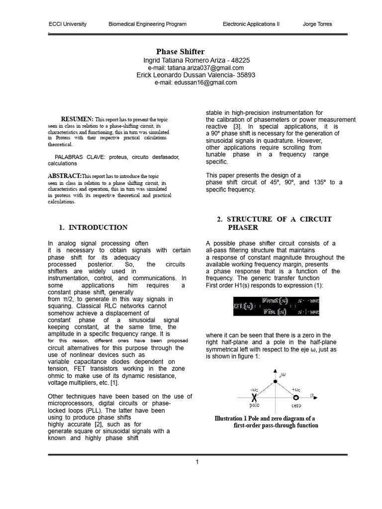 Practice #5 Phase-Shifting Circuit | PDF | Phase (Waves) | Electrical ...