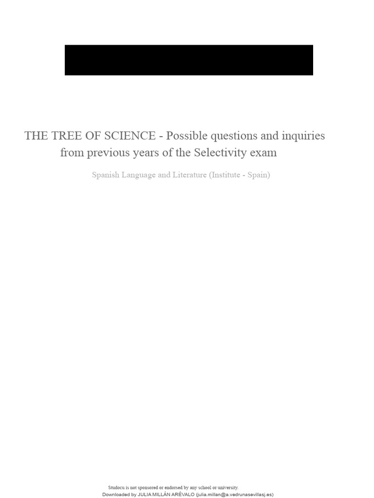 The Tree of Science: Possible Questions and Previous Years' Questions ...