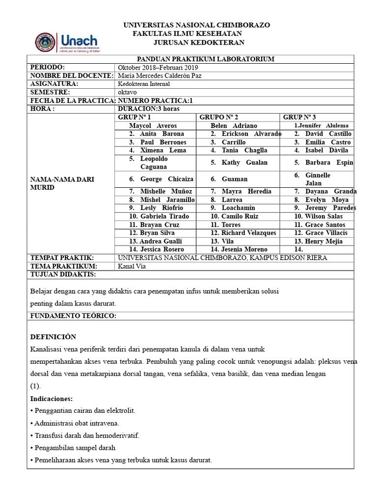 Panduan Praktikum Kanalisasi Vena Perifer | PDF
